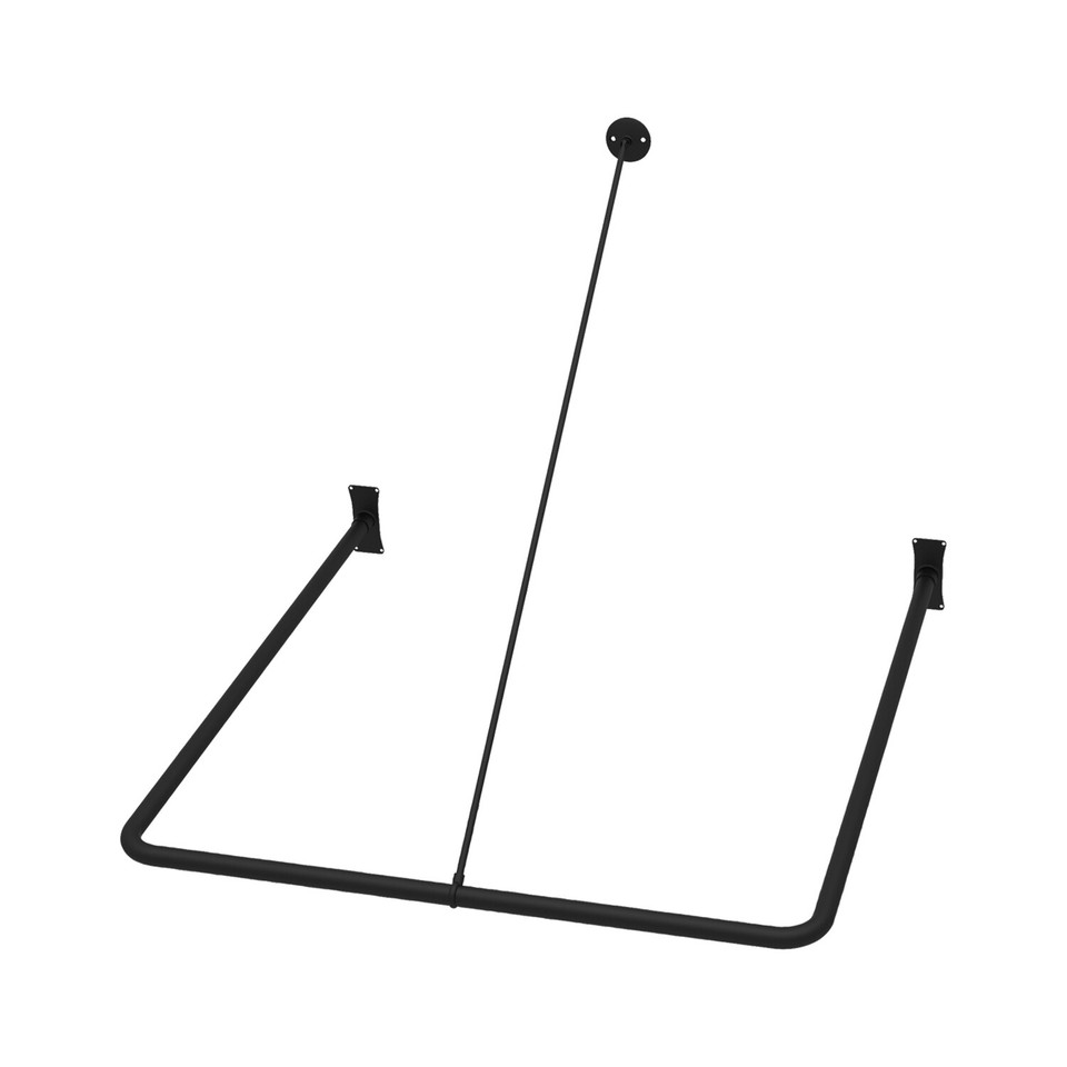 Naiture Stainless Steel U Shape Shower Curtain Rod with Swivel Ceiling ...