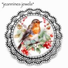 Spring Robin BROOCH Watercolor Art Print Silver Lapel Pin Bird Lover ...