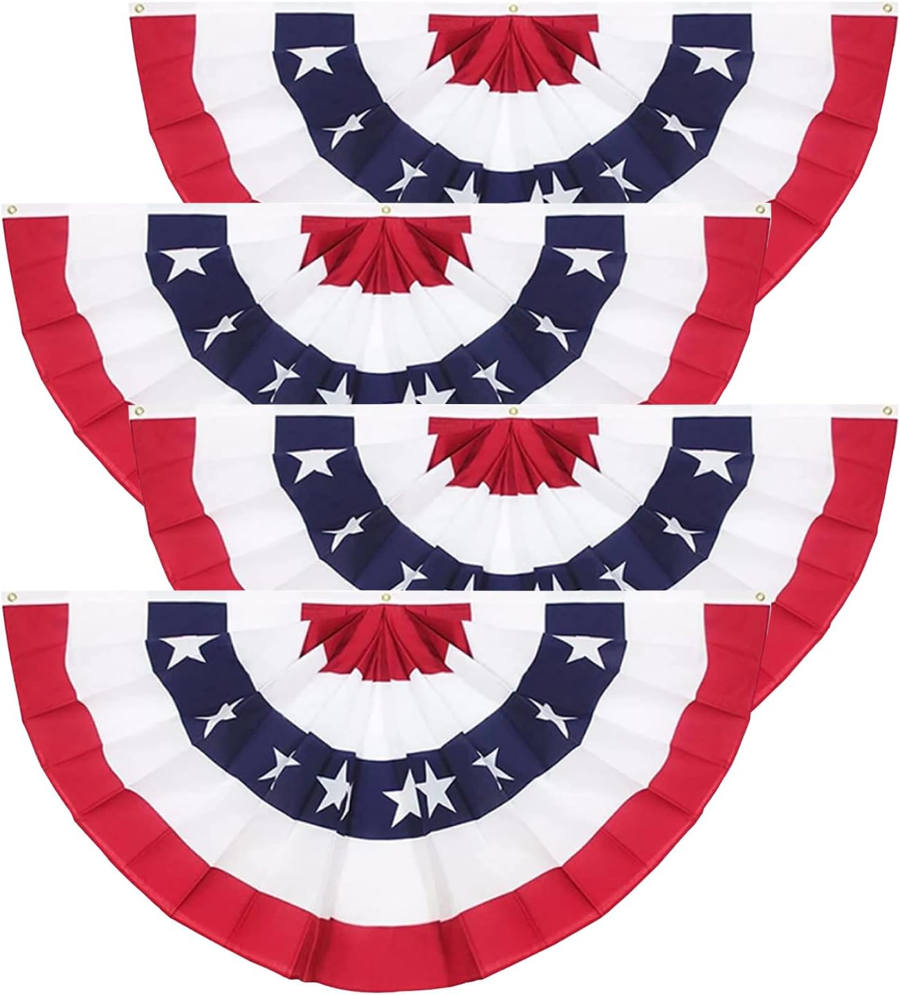2 X 4 Ft American Pleated Fan Flag, USA Patriotic Half Fan Bunting Flag ...