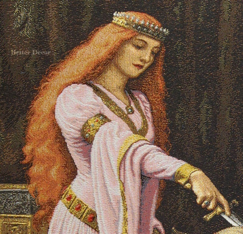 WALL JACQ. WOVEN MEDIEVAL TAPESTRY The Accolade -Leighton Art KNIGHT ...
