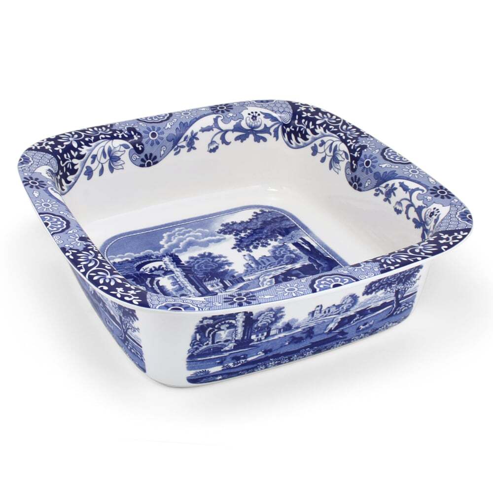 Spode Blue Italian Porcelain Square Dish, Oven Safe, 10 x 3 - Blue ...