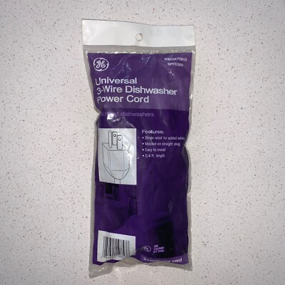 Universal GE 3-Wire Dishwasher Power Cord 5.4ft Kit WX09X70910 NEW | eBay