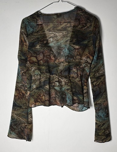 Wild Fable Womens XS Sheer Top Water Color Double Tie Boho | eBay