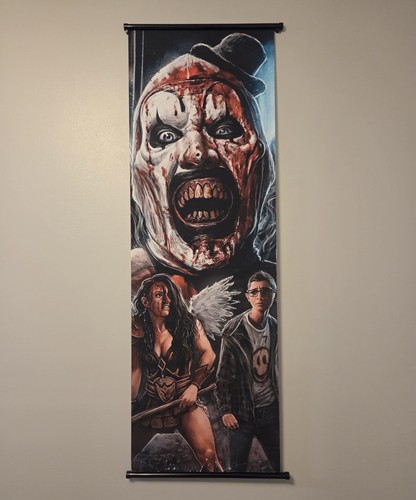 The Terrifier Art The Clown Horror Movie Scroll Canvas Poster 16x47 HQ ...