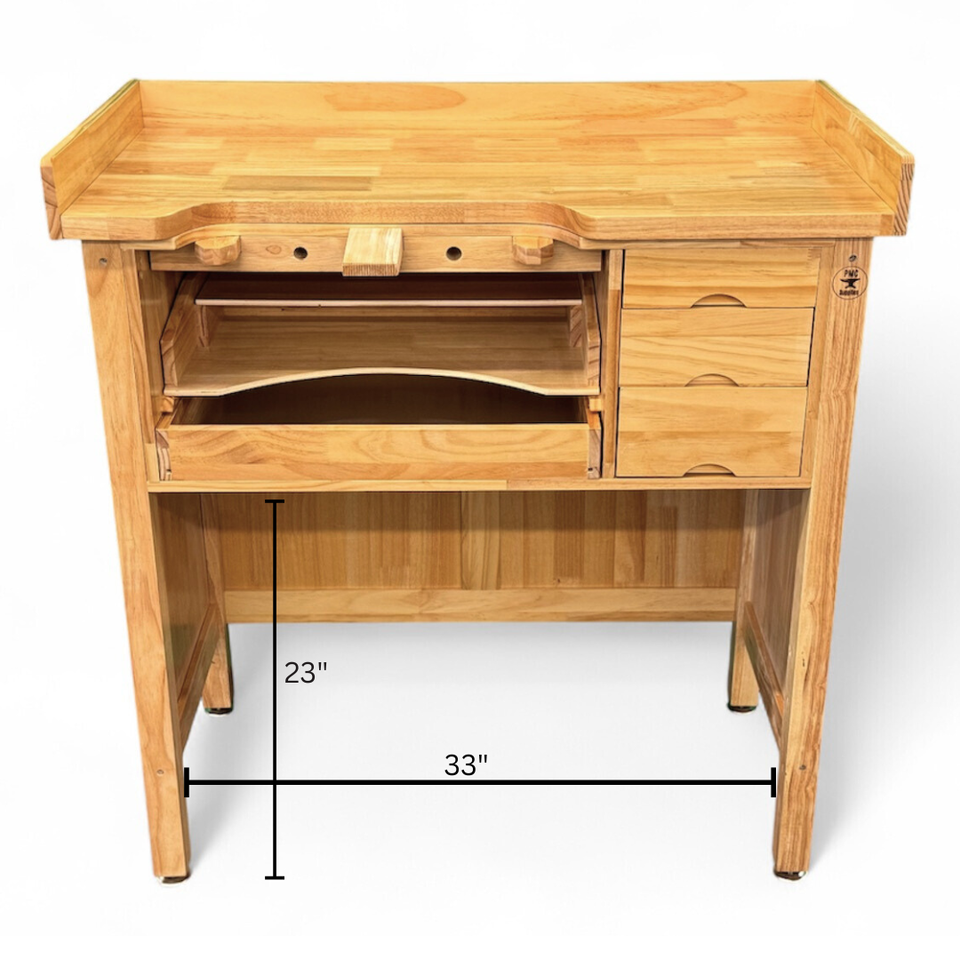 Deluxe Solid Wooden Jewelers work bench Set with Adjustable Chair ...