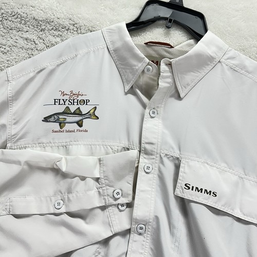 Simms Fishing Shirt Button Up Long Sleeve Men's XL Vented Mesh Lined ...
