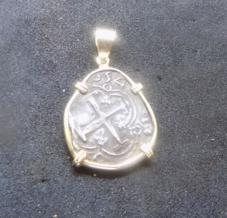 14K Silver Shipwreck Atocha Pirate Treasure Solid Gold Coin Bezel ...