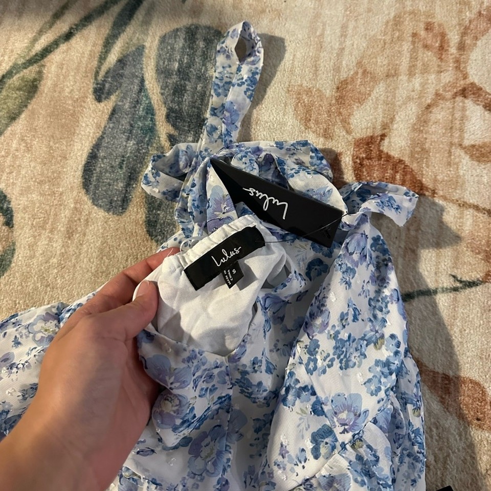 LULU’S My Love Story White Floral Print Tie-Back Maxi Dress | eBay UK