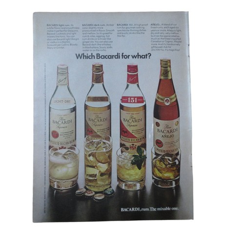 1974 Bacardi Rum & Bulova Watches - Vintage Print Ad | eBay