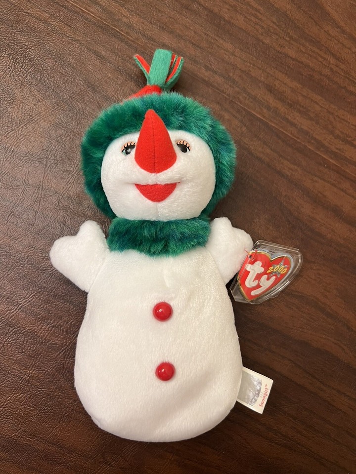 Ty Beanie Baby “Snowgirl” Stuffed 8” Snowman Winter Plush & Tag ...