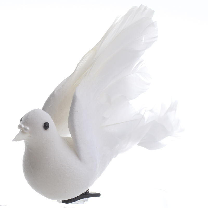 Set of 12 White Flying Feathered Artificial Doves 842502113242 | eBay