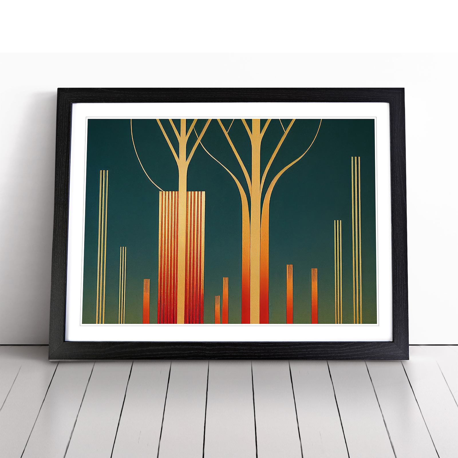 Art Deco Trees Wall Art Print Framed Canvas Picture Poster Decor Living ...