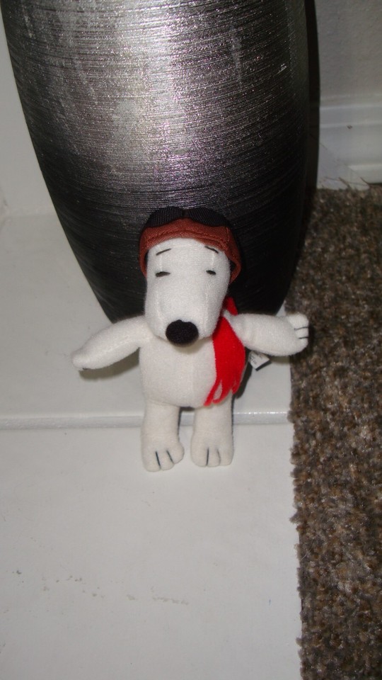 Peanuts Red Baron Pilot Snoopy Plush Stuffed Animal Puppy Dog Red Scarf ...