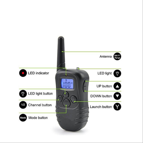 LCD Electric Shock Remote Control Dog Training Anti-Bark Stop Barking ...