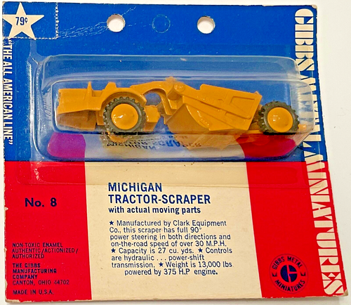 GIBBS METAL MINIATURES Ohio USA CLARK MICHIGAN TRACTOR-SCRAPER No.8 ...