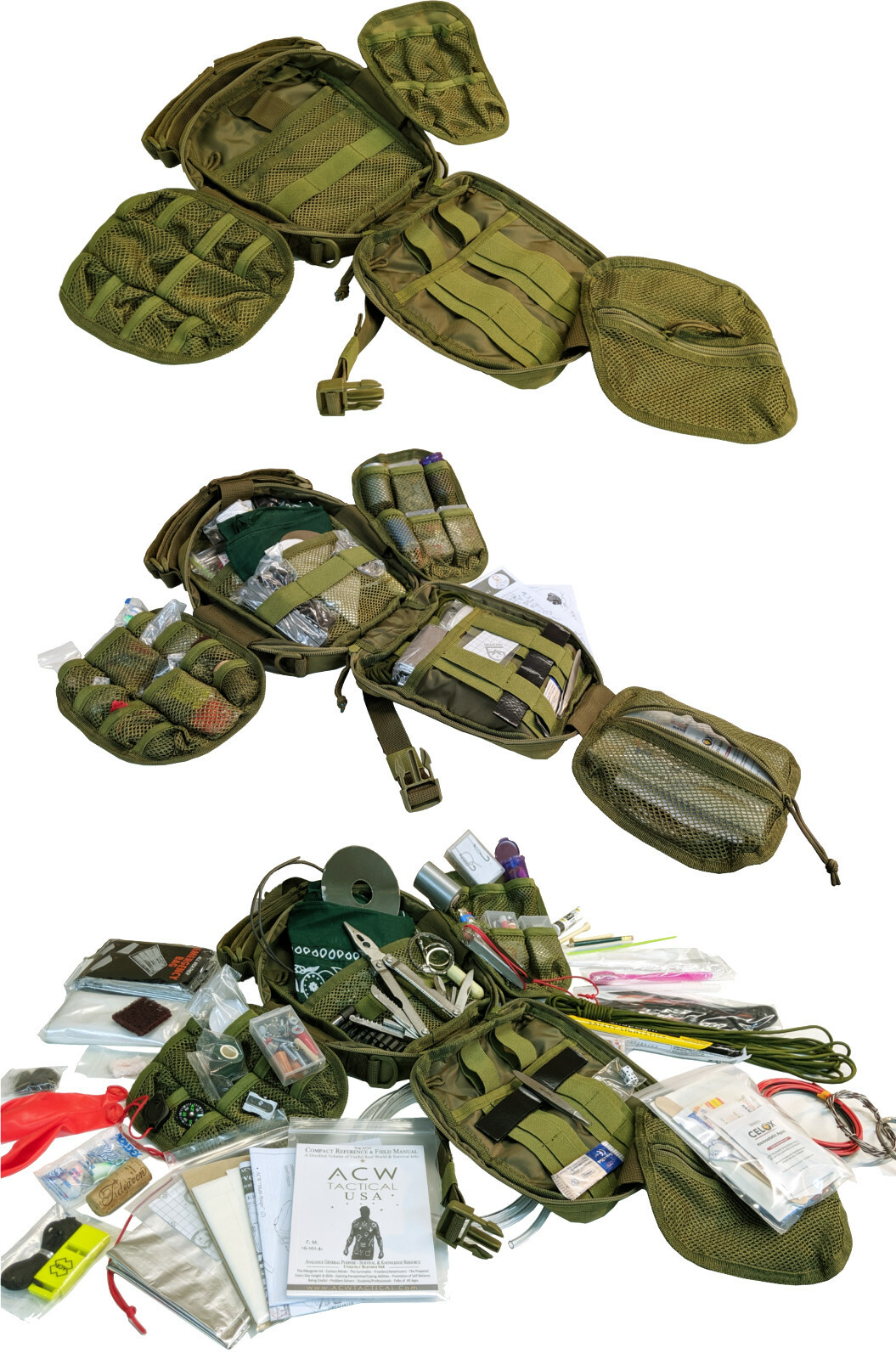 EDC Emergency Kit Survival Pack Bag First Aid Macgyver ACW Tactical ...