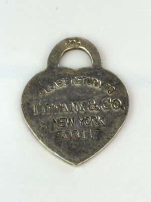 Tiffany Co. Please Return To Heart Tag Charm Sterling 925 * Serial ...