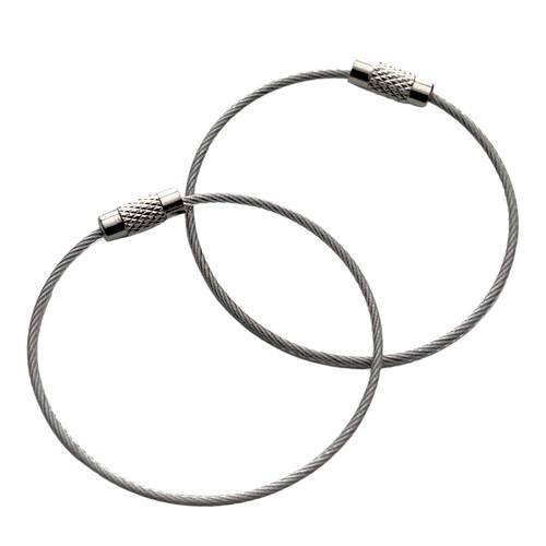 5 Pack - Wire Luggage Loops - Stainless Steel 6" Cable Rings for Bag ...