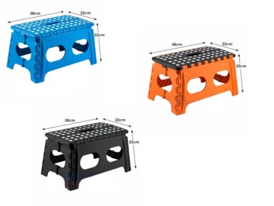 Extra Wide Step Stool Folding Plastic Multi Purpose Anti Slip Grip Easy ...