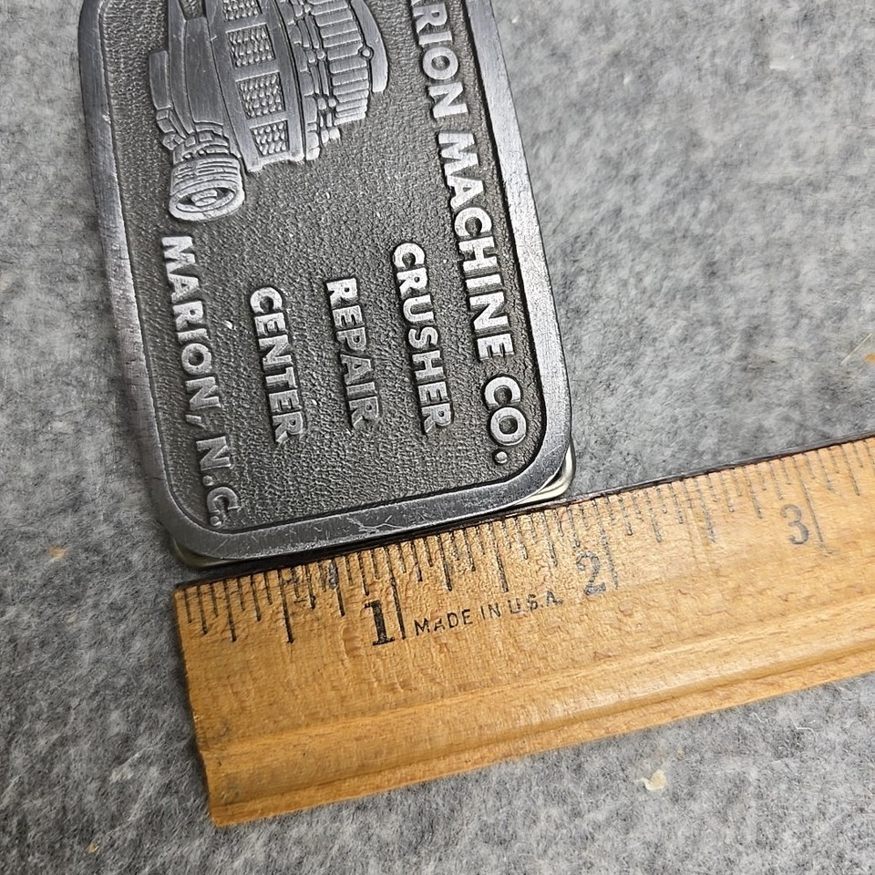 Marion Machine Co. Crusher Repair Center, Marion NC Pewter Belt Buckle ...