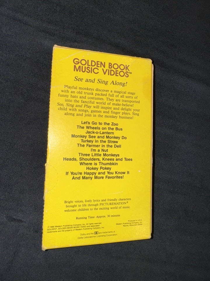 A Golden Book Music Video, See, Sing & Play, 19 Video Songs, VHS 1986 ...