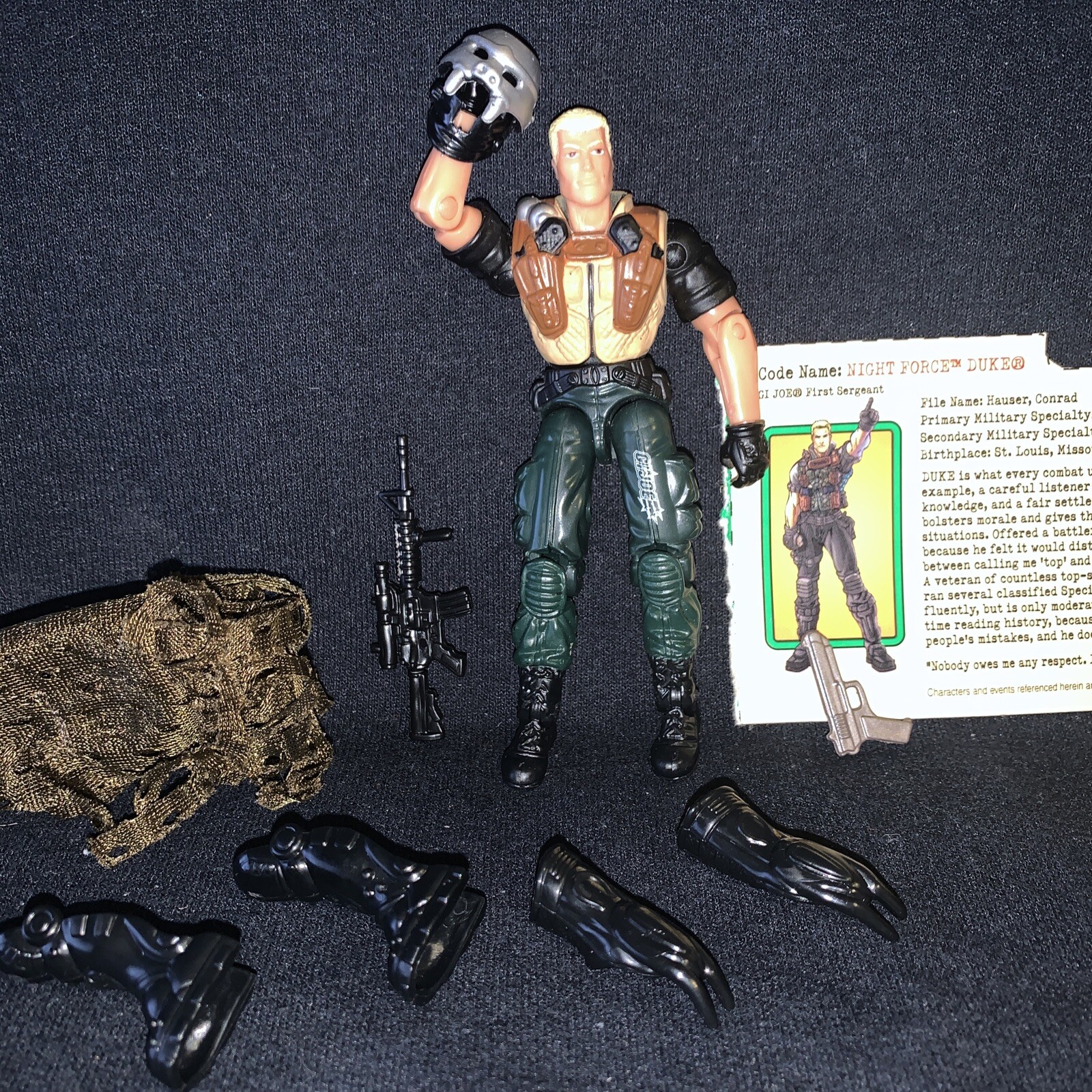 GI JOE ~ 2003 DUKE ~ NIGHT FORCE ALLEY VIPER DISGUISE ~ 100% COMP~ SPY ...