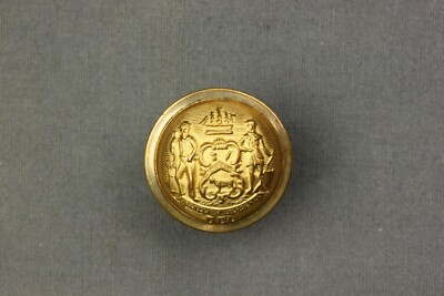 Early Delaware State Seal Militia Staff Button Goodwin's Pat July 27 ...