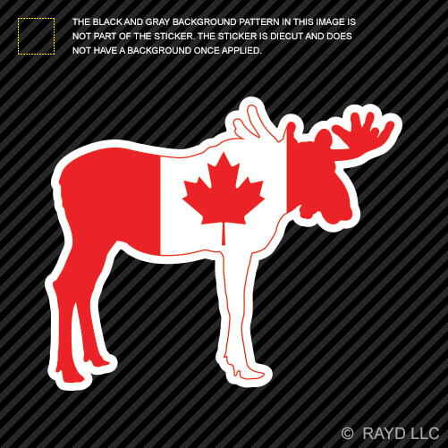 Moose Canada Flag Sticker Die Cut Vinyl elk canadian flag moose | eBay