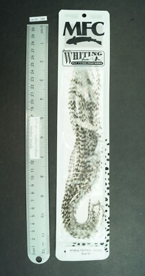 New Whiting 100s Natural Grizzly Size 10 Dry Fly Rooster Hackle Pack ...