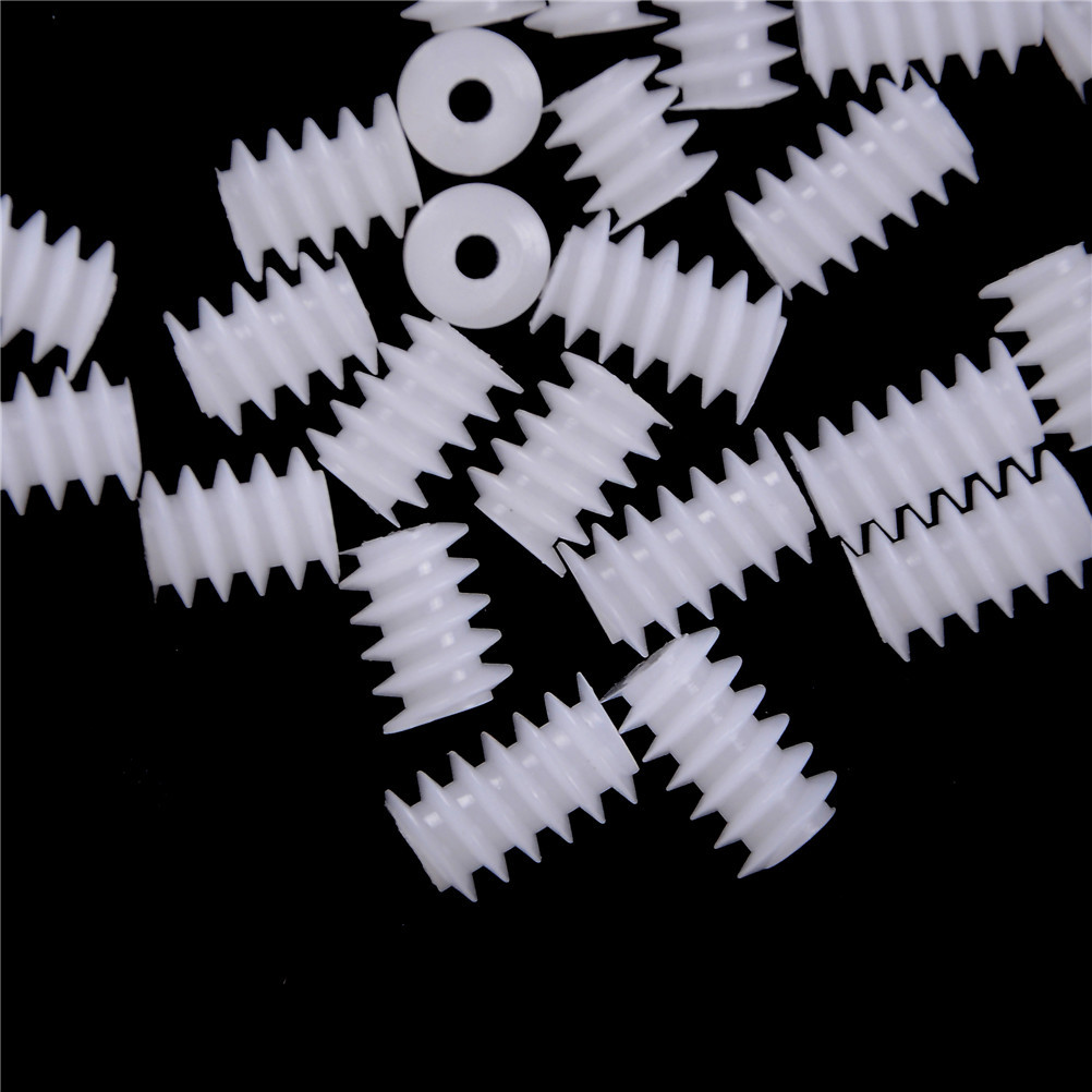10pcs 6x8mm 2mm Aperture Plastic Worm Gear for DIY Toy Accessories F4√ ...