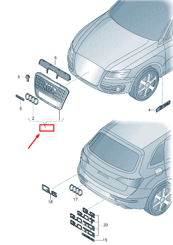 NEW AUDI Q5 8R RADIATOR GRILLE 8R0853651L1QP 8R0853651L 1QP ORIGINAL | eBay