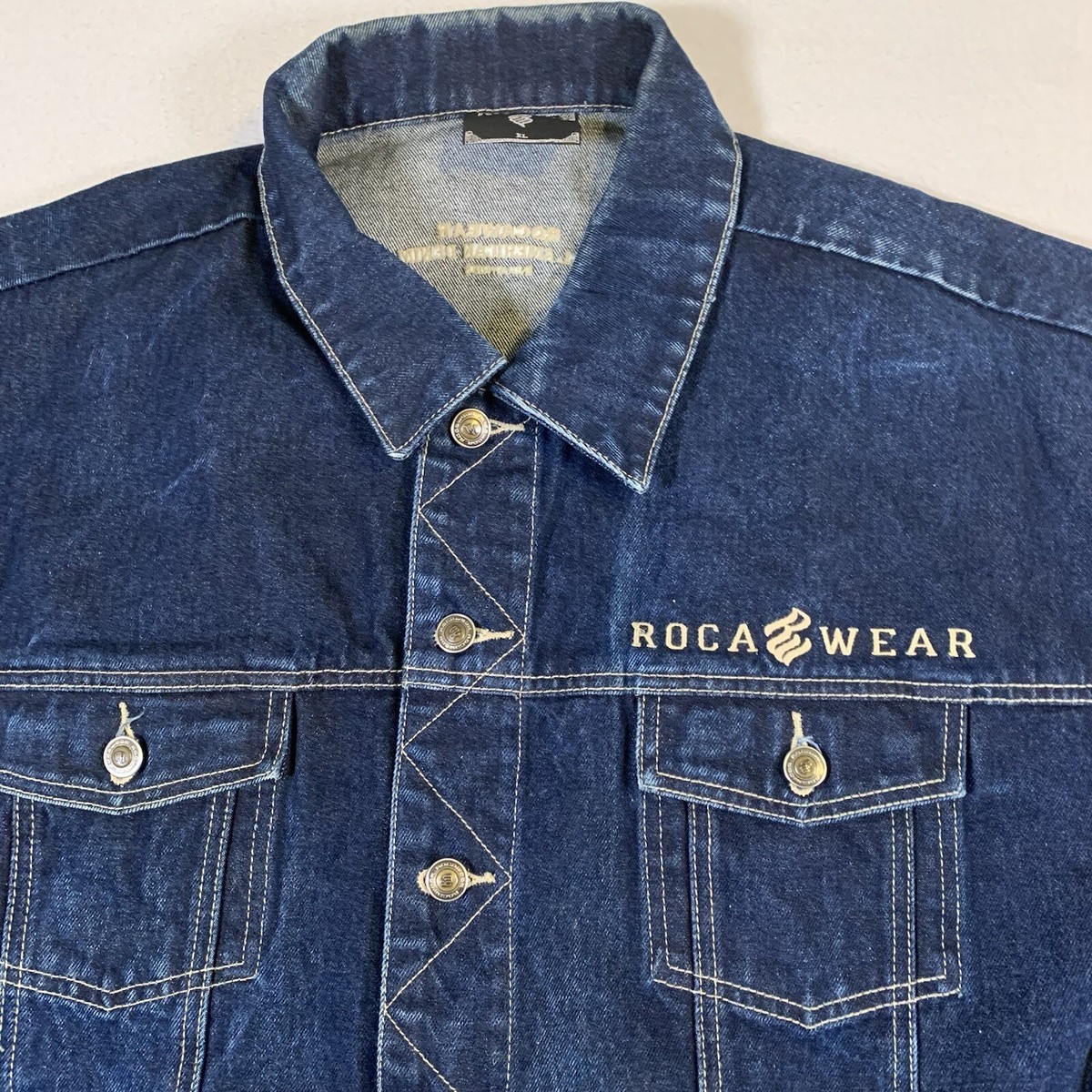 Vintage 2000s Rocawear Denim Blue Jean Jacket Mens XL Hip Vintage 2000s Rocawear Denim Blue Jean Jacket Mens XL Hip