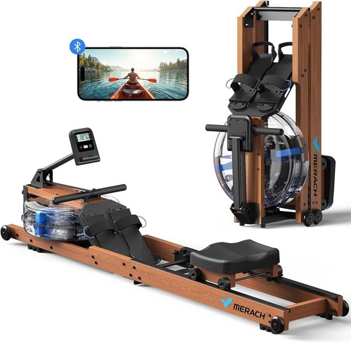 MERACH R28 Water Rowing Machines for Home Gym, Foldable Row Machine ...