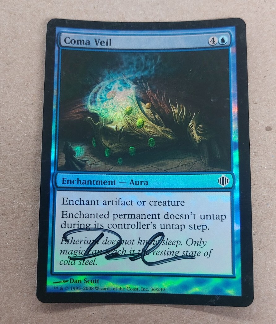 UNPLAYED SIGNED FOIL Coma Veil Shards of Alara NM MTG MAGIC DAN SCOTT ...