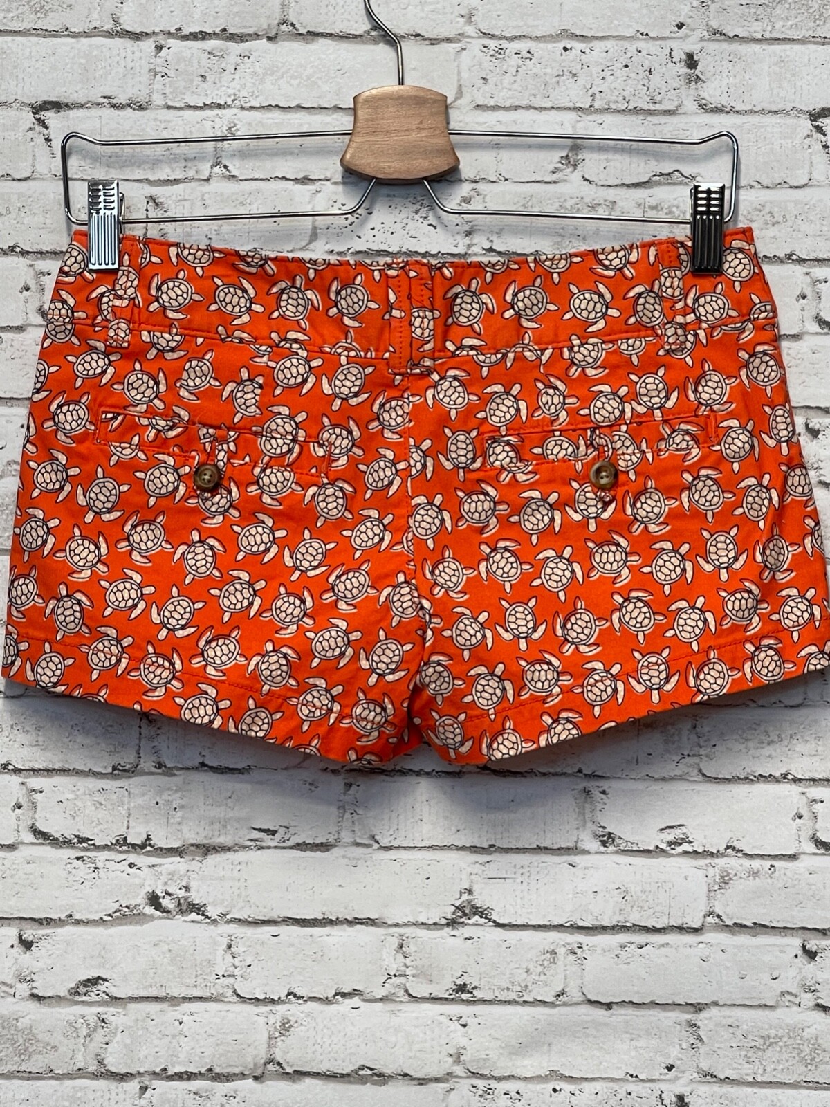 Red Camel Shorts Women's Size 0 Orange Sea Turtle Print Beach Low Rise ...