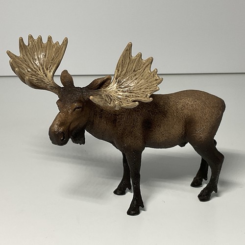 2016 Retired Schleich Bull Moose Male 5” Figure Wildlife Animal Nature ...