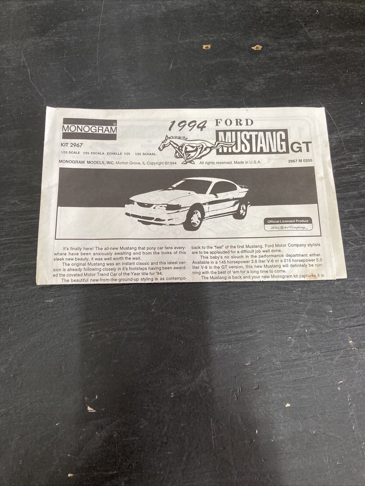 Vintage Monogram Lot of model car kit instructions Fords , Mustangs Lot ...