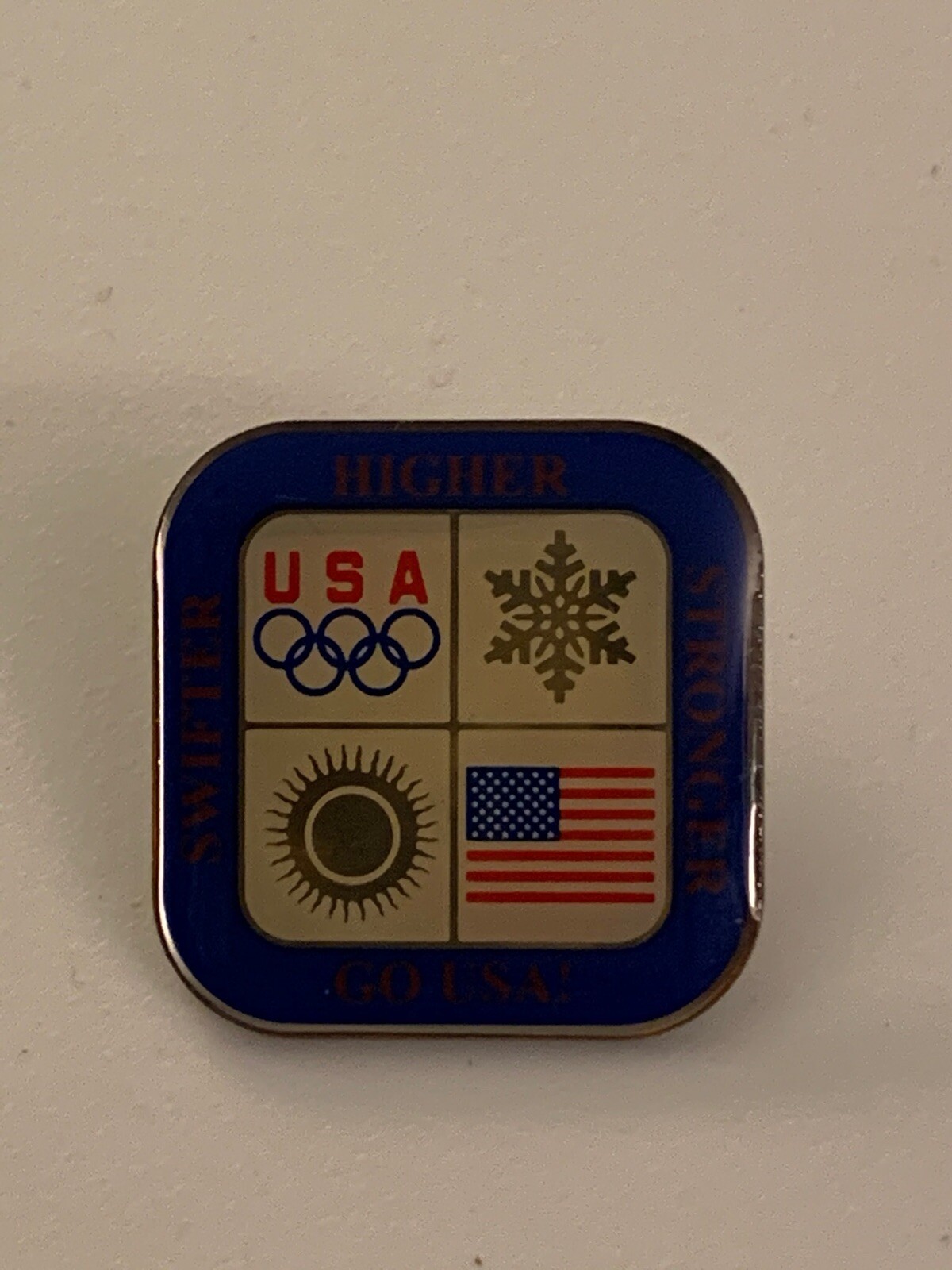 Lapel Hat Pin Olympics USA Swifter Higher Stronger | eBay