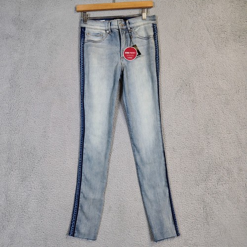 Express Jeans Women's 2L Blue Denim Perfect Stretch Striped Skinny ...