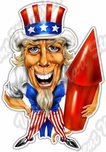 Uncle Sam Sky Rocket Patriotic USA Car Bumper Window Vinyl Sticker ...