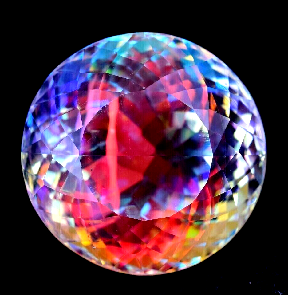 38.30+ CT Rainbow Color Round Cut Natural Mystic Topaz Certified Loose ...