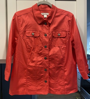 Christopher & Banks Coral Jacket Blazer 3/4 Sleeves Petite Large | eBay