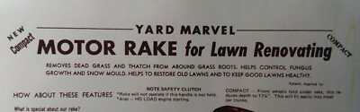 Yard Marvel CGC Motor Rake Owner, Parts & Sales Brochure Manual Spokane ...