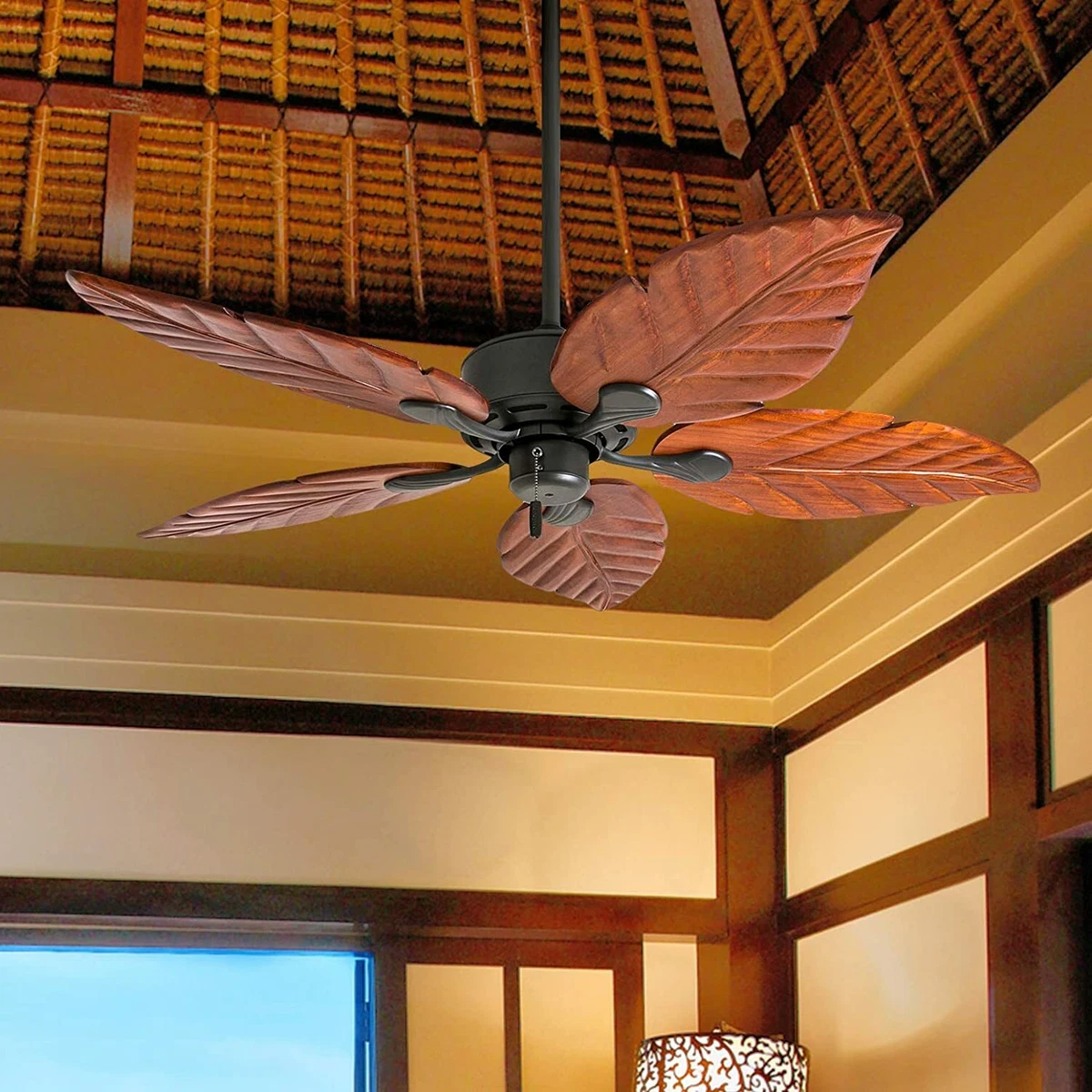 Palm Leaf Blade Ceiling Fan | Shelly Lighting