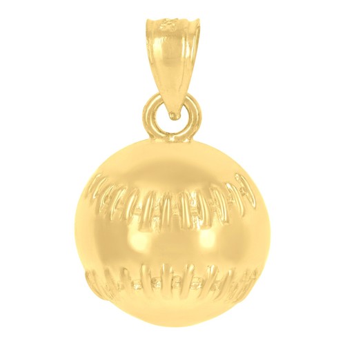 10kt Yellow Gold Mens Baseball Sports Charm Pendant | eBay