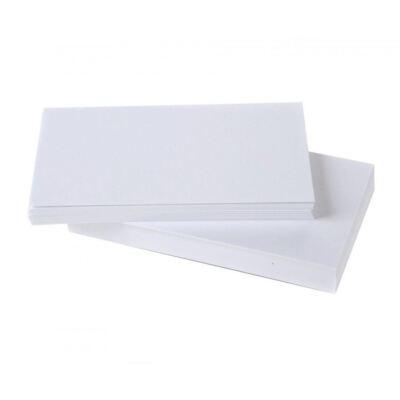 100 Sheet Pack Record Flash Cards White Plain Study Revision Home ...