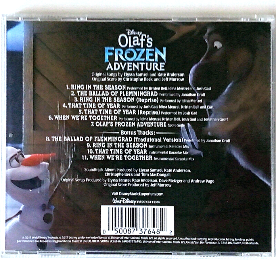 Olaf's Frozen Adventure (Original Soundtrack CD Album 2017 Disney) 11 ...