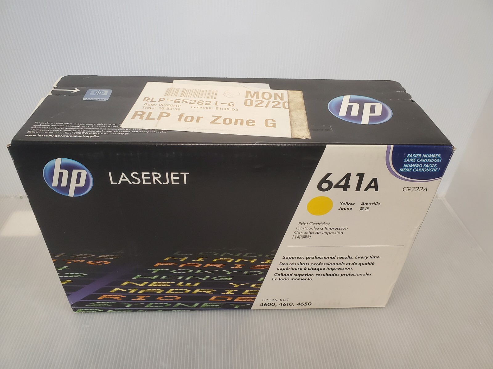 HP 641A C9722A YELLOW TONER CARTRDGE for LASERJET 4600, 4650 GENUINE ...