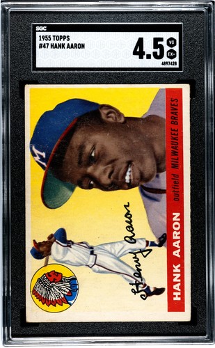 1955 Topps #47 Hank Aaron Milwaukee Braves HOF SGC 4.5 VG-EX+ | eBay