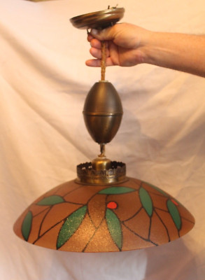 Vintage MCM Lighting Flying Saucer UFO Retractable Hanging Lamp light ...